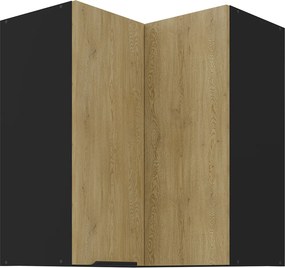 CREMONA cc | horní kuchyňská skříňka 60x60 GN-72 2F (90°) rohová s policemi | 60x60 cm | černá/cremona