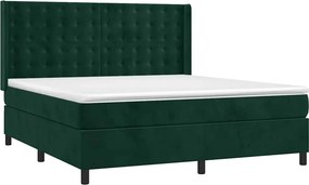Box spring postel s matrací tmavě zelená 180x200 cm samet 3132936