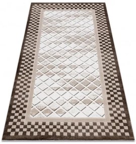 Koberec AKRYL VALS 103 Geometricky ramka 3D , béžový / sloní kost