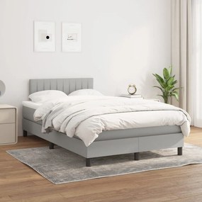 Box spring postel s matrací světle šedá 120 x 200 cm textil 3140201