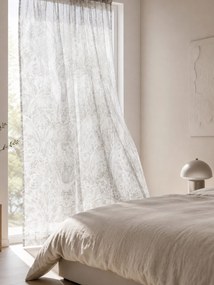 Sinsay - Poloprůhledná záclona s tunelem a rostlinným motivem - béžová