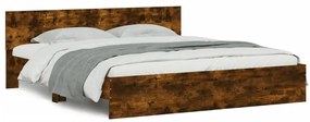 vidaXL Rám postele s čelem kouřový dub 180 x 200 cm
