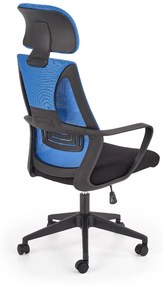 Nastavitelná kancelářská židle s opěrkou hlavy Černo-modrá RAGI