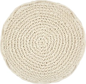 vidaXL Ručně vyrobený sedací puf macramé 45 x 30 cm bavlna [248089] Barva: Bílá