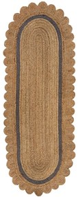 Flair Rugs koberce Kusový koberec Grace Jute Natural/Grey ovál - 120x170 ovál cm