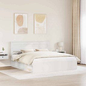 Rám postele s čelo Bílá 180 x 200 cm Masivní borové dřevo 3409727