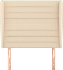 Čelo postele typu ušák krémové 103x23x118/128 cm textil 3118091