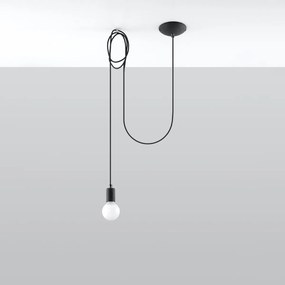 Sollux Lighting Závěsné svítidlo EDISON 1 černé