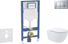 SANITINO - Set předstěnové instalace, klozetu Oudee a sedátka softclose, tlačítko Sigma20, lakovaný chrom mat/chrom SANI11CA1180