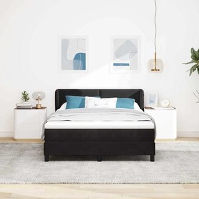 Postel s boxspringem s čelo Černá 160 x 200 cm samet 3340396