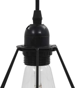 Stropní lampa s diamantovým designem černá 3 x žárovka E27 281634