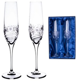 Onte Crystal Bohemia Crystal ručně broušené sklenice na šampaňské Kometa 200 ml 2KS