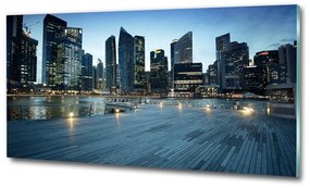 Wallmuralia Foto obraz fotografie na skle Singapur noc 100x50