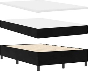 Postel s boxspringem s matrací s čelo Černý 120 x 190 cm samet 3339754