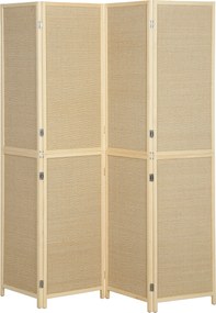 HOMCOM Obrazovka se 4 panely, skládací příčka z ručně tkaného bambusu, 180 x 180 cm, přírodní rozměry