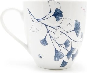 Porcelánový hrnek Ginkgo, 670 ml – s autorskou ilustrací větvičky, český porcelán