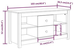 TV skříňka medově hnědá 103 x 36,5 x 52 cm masivní borové dřevo - Default Title