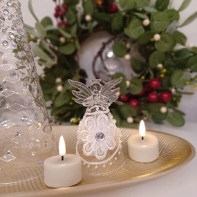 Skleněný anděl 7 × 11 cm čiré sklo