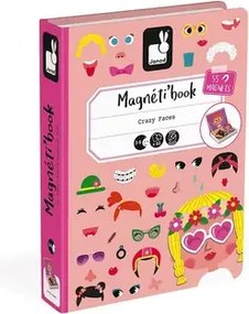 JANOD Magnetická knížka Magnetibook Zábavné obličeje - Dívky / 55 magn