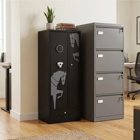 Costway Skříň na zbraně Dlouhá na zbraně z oceli s elektronickým kombinačním