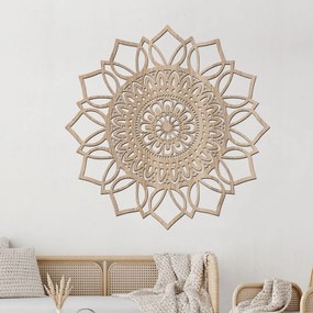 dřevo života Dřevěná mandala na zeď ŠTĚSTÍ Zvolte barvu dekoru: Dub Sonoma, Zvolte rozměr Ø (cm): 60