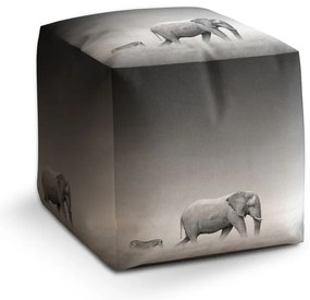 Sablio Taburet Cube Slon a zebra: 40x40x40 cm