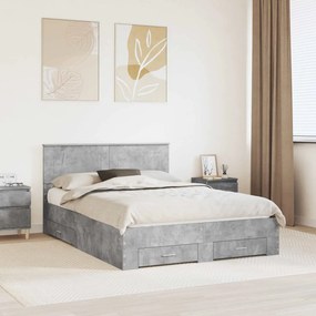 Rám postele s čelo Betonově šedá 160 x 200 cm Kompozitní dřevo 3408241