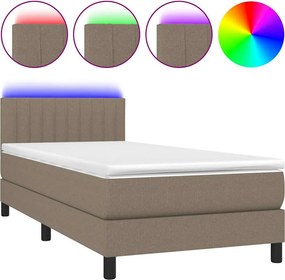 Box spring postel s matrací a LED taupe 100x200 cm textil 3133297