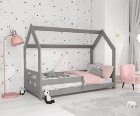 Dětská postel Domeček 160x80 D5D šedá s roštem