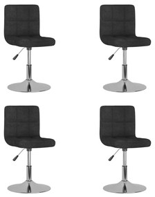 vidaXL 3087454 Marketos Swivel Dining Chairs 4 pcs Black Fabric (334215×2)