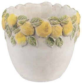 Cementový květináč lemovaný citróny Lemoni - Ø 14*12 cm