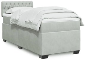 Box spring postel s matrací světle šedá 100x200 cm samet 3288540