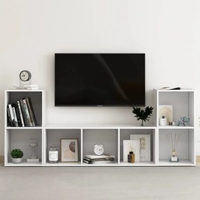 3dílný set TV skříněk bílý dřevotříska 3080015