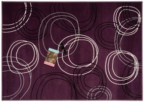 Alfa Carpets, Kusový koberec Circles lila, 80x150, fialová, chodba / předsíň