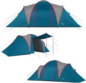 NILS Camp NC6431 Highland IV modrý/sv.šedý / Rodinný stan / 4 osoby /