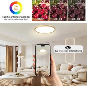 Brilagi - LED Koupelnové svítidlo ULTRA SLIM LED/24W/230V pr. 42 cm zlatá IP54