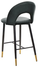 Sada 2 sametových černých barových židlí FALTON Beliani
