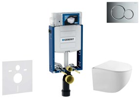 Geberit Kombifix - Set předstěnové instalace, klozetu Gaia a sedátka softclose, tlačítko Sigma01, lesklý chrom SANI15CA1118