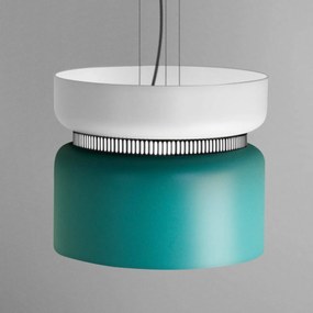 Závěsné LED svítidlo Aspen S bílo-tyrkysové 40 cm