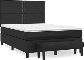 Box spring postel s matrací černá 140 x 190 cm umělá kůže 3137599