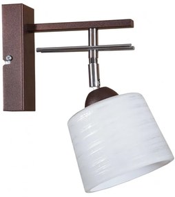 Chromovaná nástěnná lampa - nastavitelné skleněné stínidlo