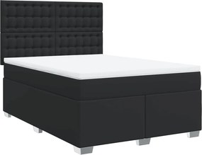 Box spring postel s matrací černá 160x200 cm umělá kůže 3293028