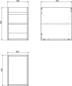 Mexen Box-A, závěsná skříňka 30 cm, ořech, 91AX1-0300-470-1-86
