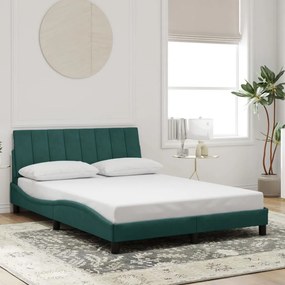 Rám postele bez matrace Hanko tmavě zelená 140 x 190 cm samet 3207846