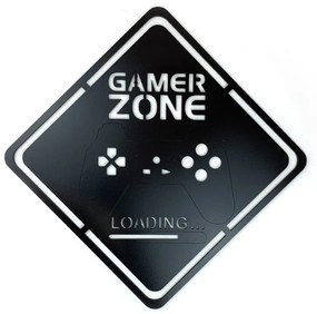 Dřevěná dekorace Gamer Zone černá