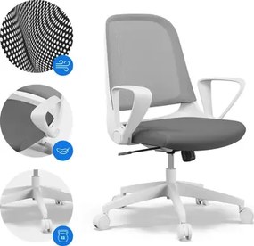 SENSE7 Sopty bílo-šedá / Nastavitelné kancelářské křeslo / nosnost 120