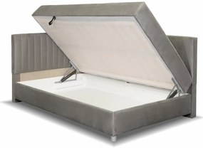 Rohová postel boxspring s úložným prostorem NOVO s čely, 140x200cm