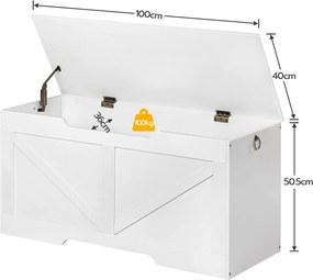Truhla s úložným prostorem a lavicí Vasagle Sabil 100 cm bílá