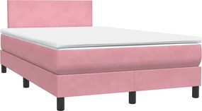 Box spring postel s matrací růžová 120x220 cm samet 3316064