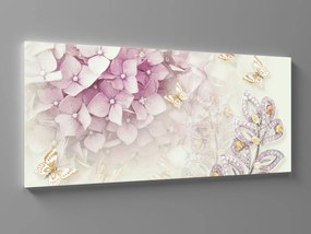 Liox Abstraktní obraz fialové květy Rozměr: 80 x 35 cm